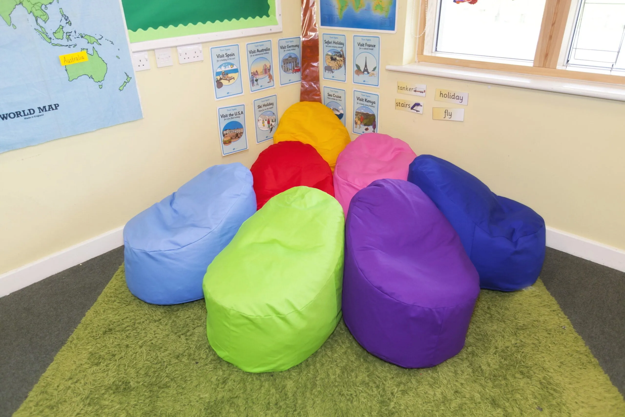 Child Snug Bean Chair - Indoor/Outdoor Polyester - Bean Bags and Soft Seating - Foams4Sports