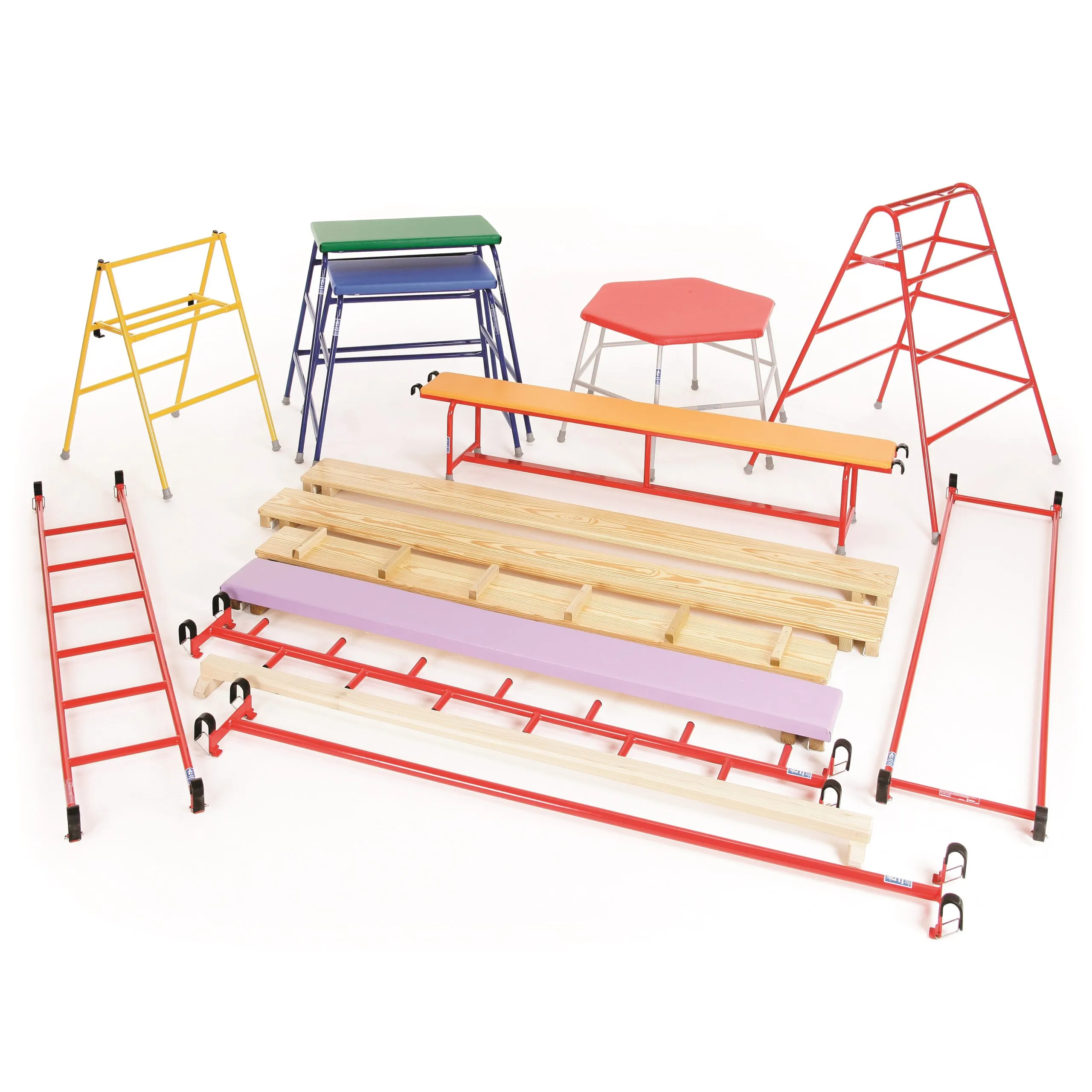 KS2 Equipment Set Large 14 Pieces - Kids Balance Beams - Gymnastics Direct