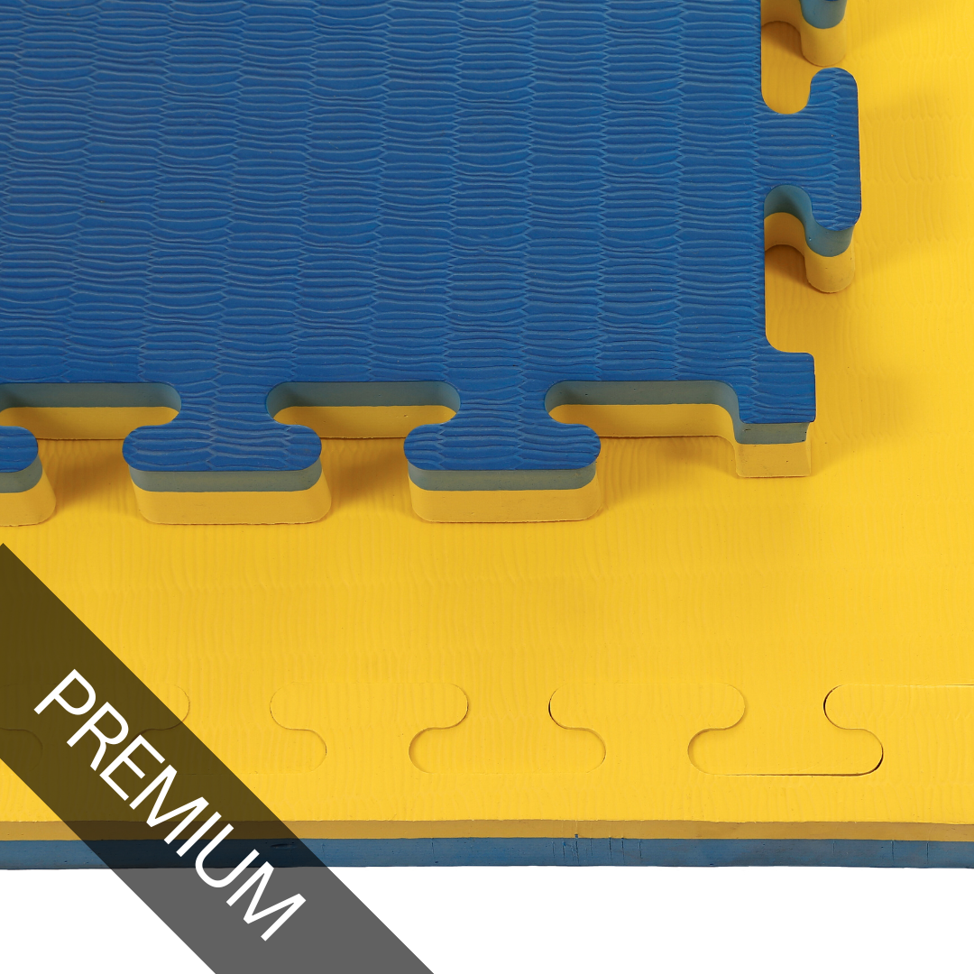Promat Blue/Yellow 40mm Jigsaw Mats - Tatami Finish - Jigsaw Mats - MMA ...